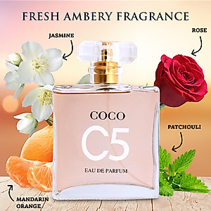 Coco C5 for Women Eau De Parfum - Pure Femininity in a Bottle - Delicate Floral Scents of Jasmine and May Rose - A Fragrance That Will Get You Noticed - Cruelty-Free Perfume Precious Gift for Women