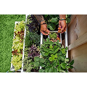 Vita Classic 33 inch x 33 inch Tiered Cascading Keyhole Garden with Composting Basket, White Vinyl, PVC, BPA and Pthalate Free, VT17109