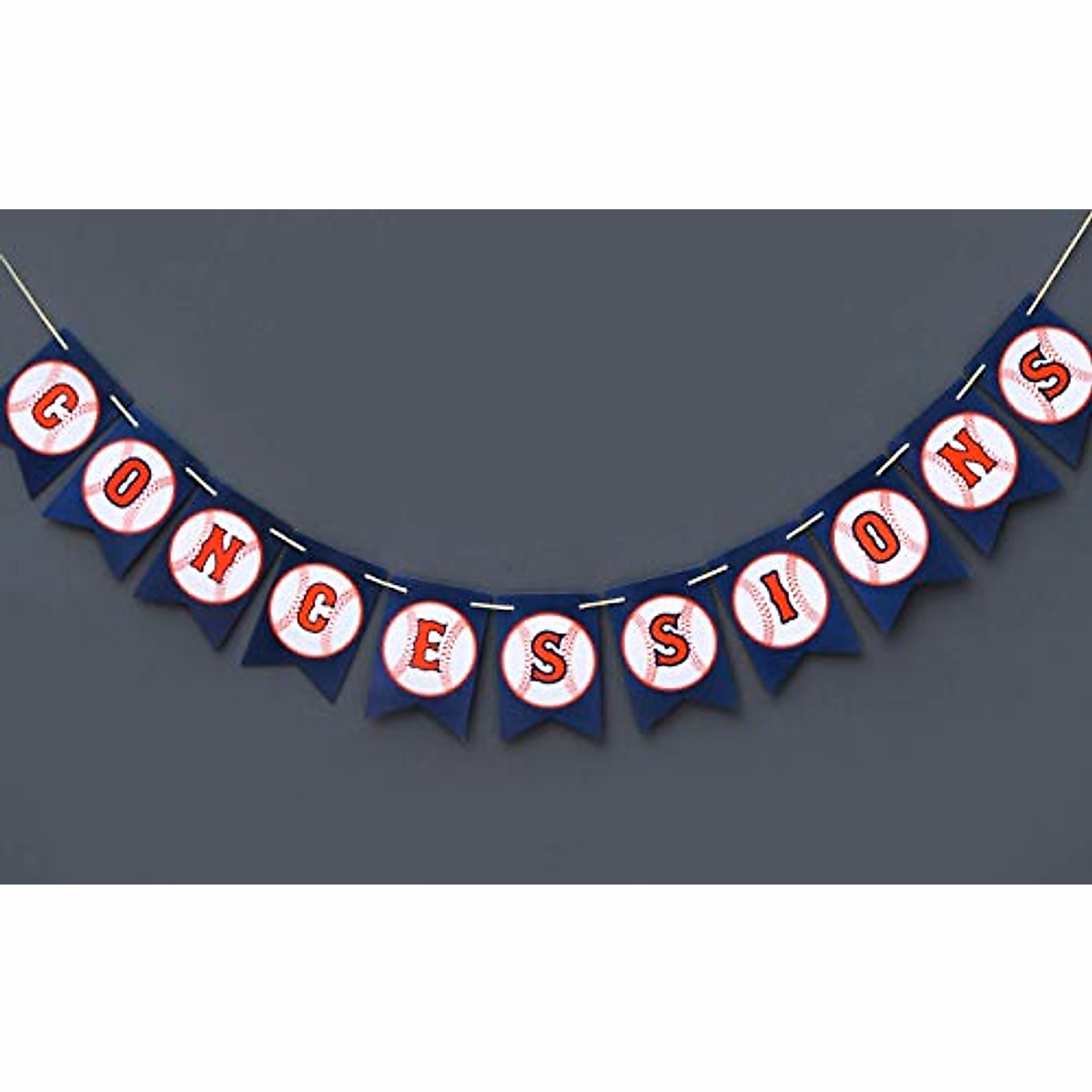 Boston Creative Company Baseball Concessions Banner Concession Sign Baseball Decor Baseball Happy Birthday Banner Baseball Themed Pennant Banner