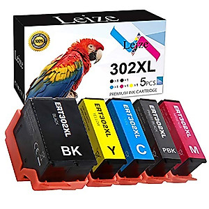 Leize Remanufactured Ink Cartridges Replacement for Epson 302 302XL T302XL 5-Pack(BK/PB/C/M/Y) for Expression Premium XP-6000 XP-6100 Printer (T302XL020,T302XL120,T302XL220,T302XL320,T302XL420)
