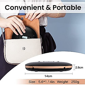 HOTT CD611 CD Player Portable Anti-Shock Personal Portable CD Player with Headphones USB AUX Output for Car Travel Home - Black