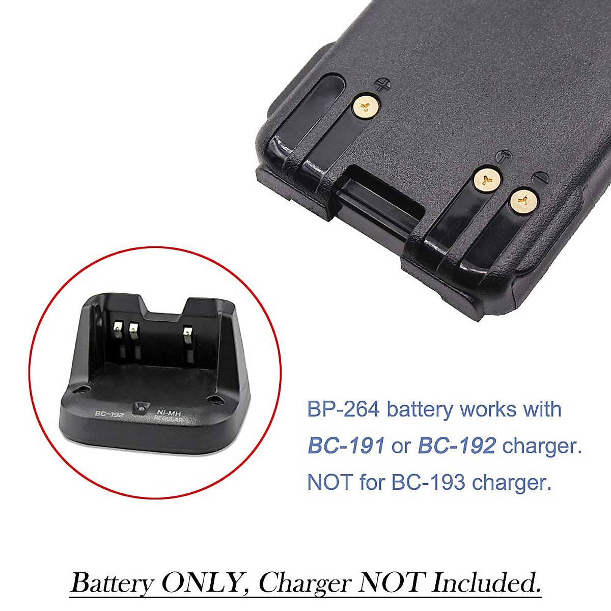 Aimtobest BP264 BP-264 1500mAh Ni-MH Battery Compatible for ICOM IC-T70A IC-F4001 IC-F4003 IC-F3001 IC-V80 IC-U80 IC-F3101D IC-F3103D IC-F4101D IC-F4103D BP265 BP-265 with Belt Clip