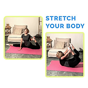 COOLU Innovative Yoga Mat For Home Workout And Outdoor Exercises - Non-Slip Thick Yoga Mat for Fitness, Pilates, Stretching - Eco Friendly Pink Yoga Mat For Working Out for Women and Men