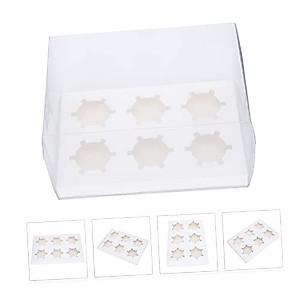SOLUSTRE Cup Cake Paper Cup 2pcs Packaging Boxes Cupcake Box Mini Muffins Clear Container Mini Paper Cups Cheesecake Holder Containers Clear Cupcake Holder Tart Boxes Cupcake Boxes Fine