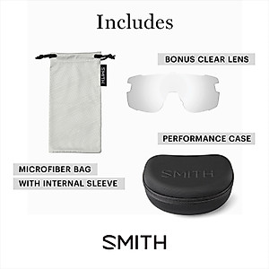 SMITH Bobcat Sunglasses – Shield Lens Performance Sports Sunglasses for Skiing, Biking, MTB, Mountaineering & More – For Men & Women – Black + Red ChromaPop Mirror Lens