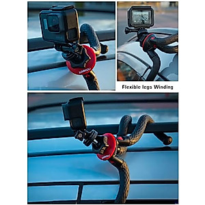 Lammcou Flexible Action Camera Tripod for GoPro Hero 11 10 9 8 Insta360, Bendable Small Mini Action Camera Gorrila Tripod - Perfect for Travel and Adventure