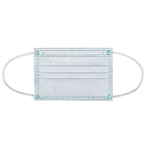 KATA 3-Ply Pleated Disposable Children's Face Masks, One Size, Green, Box Of 50 Masks