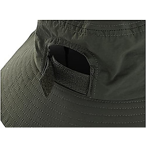 Connectyle Lightweight Cool Mesh Ponytail Bucket Sun Hat for Women UPF 50+ Summer UV Hat Army Green