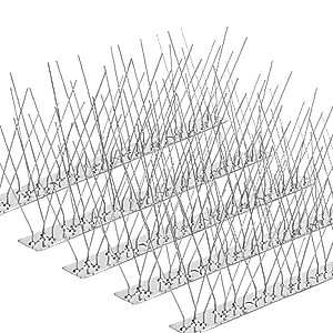 ZHENT Anti Bird Spikes for Pigeons and Small Birds,Full 304 Stainless Steel Bird Arrow Kit,21.6Ft Bird Deterrent Spikes Repellent Fence Spikes(20 Pack Uninstalled)