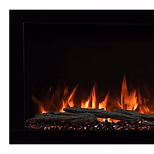 Modern Ember Highmark 50 Inch Smart Linear Electric Fireplace - Premium Flame with 10 Colors, Sleek Hidden Vent Design, Install Recessed in-Wall or Wall-Mount, WiFi and Voice-Enabled
