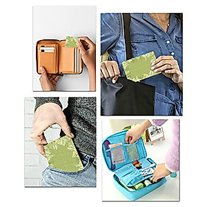 Carosoffe Green Small Compact Mirror for Purse, Boho Leaf Branches Botanical Aesthetic Art Travel Makeup Mirror for Women Men, Rectangular Handheld Compact Pocket Mirror 4 PCS