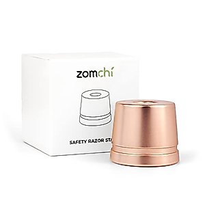 ZOMCHI Safety Razor Stand, Aluminum Alloy Men's Shaving Stand for Bathroom Countertops, Suitable Razors, Hole Diameter 0.425'',Rose Gold