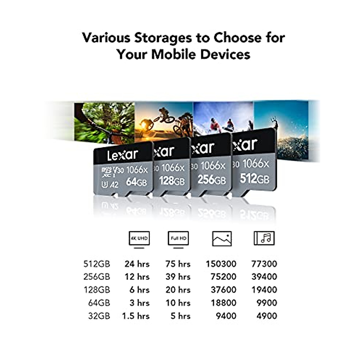 Lexar Professional 1066x 256GB microSDXC UHS-I Card w/ SD Adapter, C10, U3, V30, A2, Full HD, 4K UHD, Up to 160MB/s Read, for Action Cameras, Drones, High-End Smartphones, Tablets (LMS1066256G-BNANU)