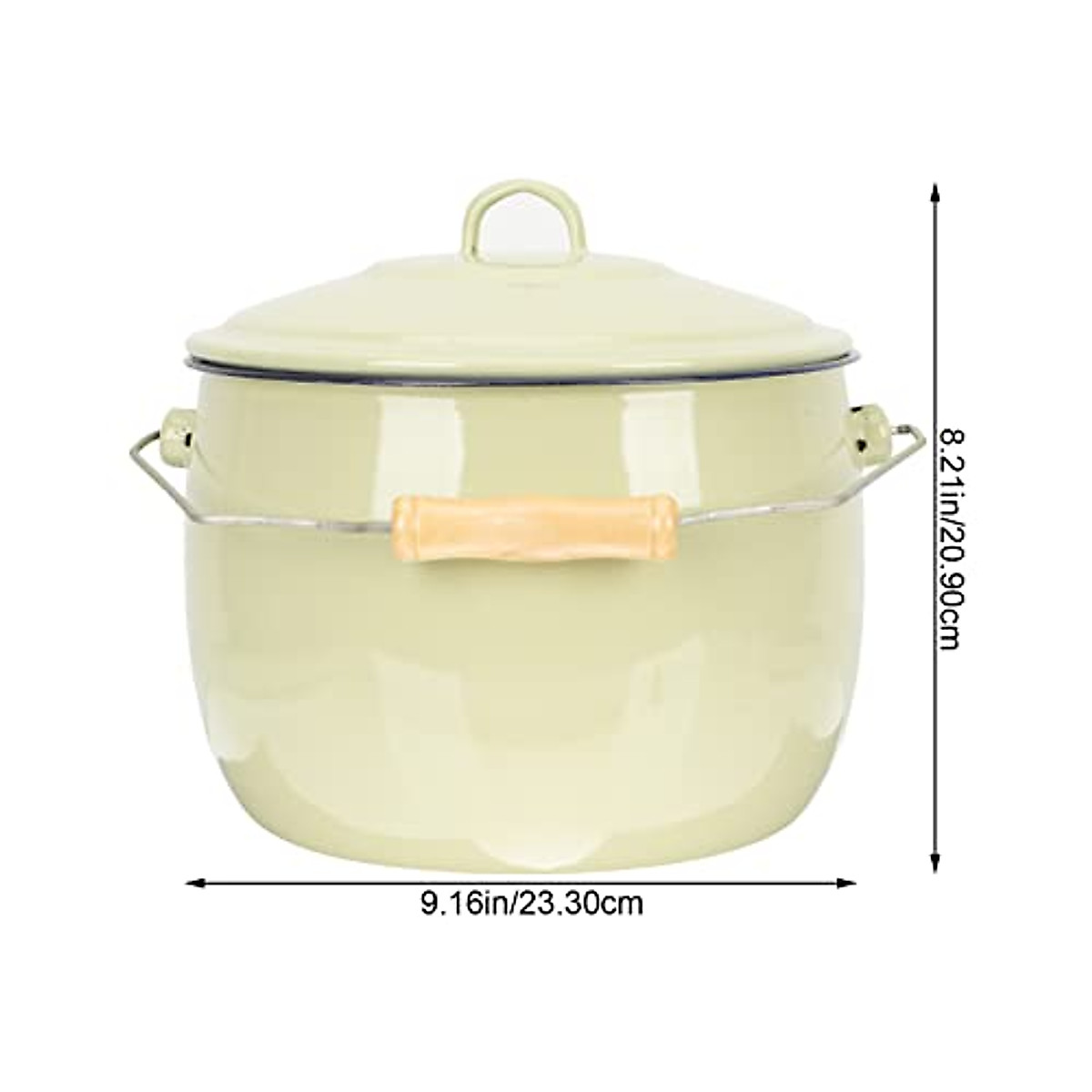 Zerodeko Enamel Kitchen Canister Food Storage Container Enamel Rice Bowl Flour and Sugar Containers Food Storage Containers for Dry Food Sugar Coffee Tea Light Green