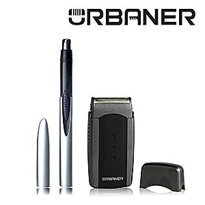 URBANER Battery Powered Grooming Trimmer Gift Set for Men, Electric Beard Shaver and Ear and Nose Hair Clipper, Safe Blades, Portable, Cordless, MB-970
