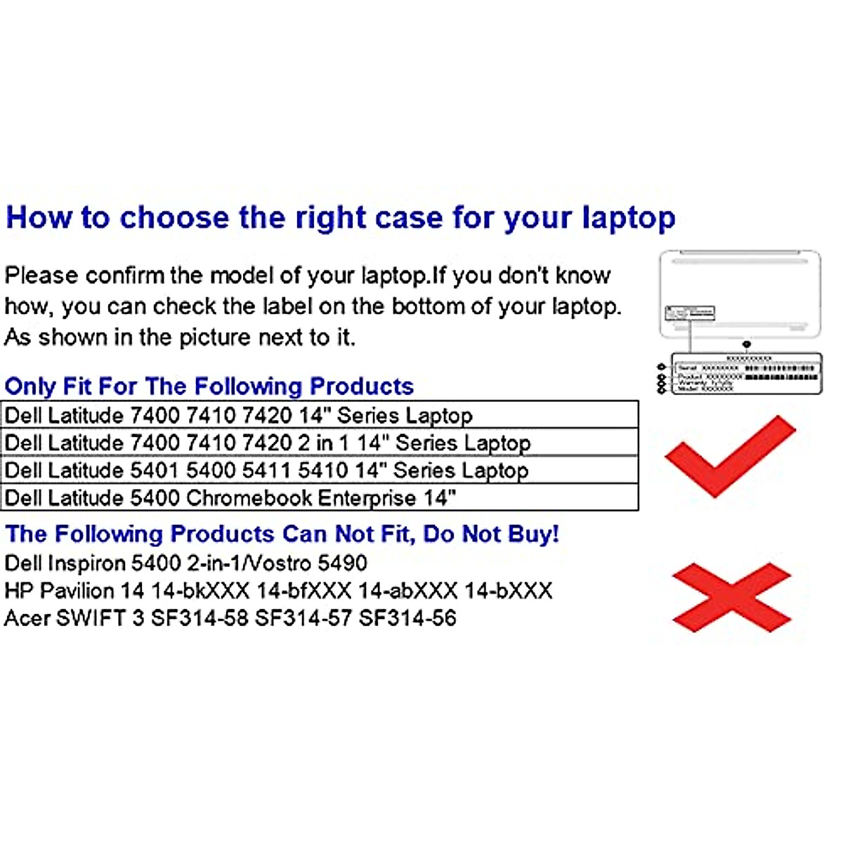 Honeymoon Case Cover Compatible with Dell Latitude 7420 7410 7400/5420 5411 5410 5410 5400,PU Leather Protective Case Compatible with Dell Inspiron 14" 5402 5401 5408 5409 5405 Accessories,S037-Blue