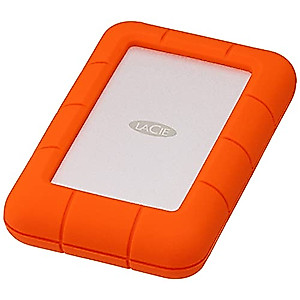 LaCie Rugged Mini, 5T,B USB 3.0 Portable 2.5 inch External Hard Drive for PC and Mac, Orange/Grey, with Rescue Services (STJJ5000400)