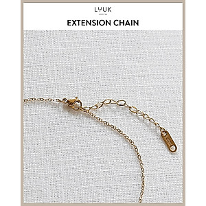 LUUK LIFESTYLE Necklace for women with ginkgo leaf pendant and HAPPINESS gift card, modern and minimalist fashion accessory, jewelry for everyday wear, good luck charm, zen yoga gift, gold