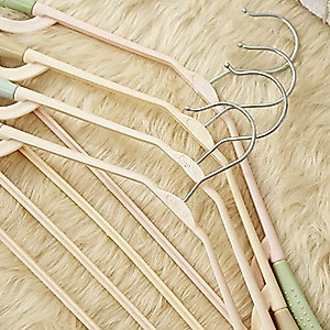 TOPBATHY 5pcs Clothes Hangers Non Slip No Shoulder Bump Suit Hangers Durable Space Saving Clothes Hangers Coat Sweater Jackets Pants Shirts(Mixed Color)