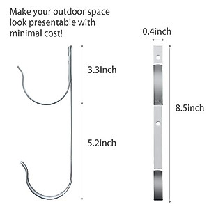 2 Pcs Set Pool Pole Hangers Heavy Duty Aluminium Holder with Screws Perfect Hooks for Swimming Pool Telescopic Poles Skimmers Nets Brushes Vacuum Hose Garden Equipment Outdoor Supplies (White)