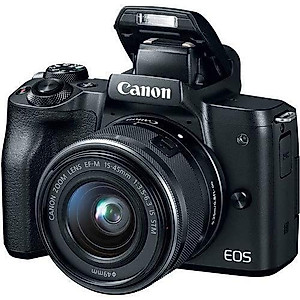 Commander Optics Professional Photo Bundle for M50 Mirrorless Digital Camera (Black) w/EF-M 15-45mm f/3.5-6.3 is STM + Wide-Angle and Telephoto Lenses + Portable Tripod + Memory Card