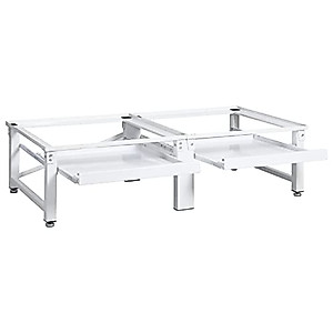 CHARMMA Double washing machine stand,laundry pedestal for washer and dryer with pull-out shelf Raises Your Washer & Dryer,stand steel,Stand Heavy Duty up 440 lb