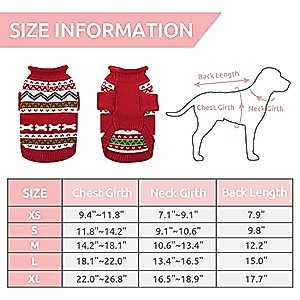 Phyxin Dog Sweater High Neck Pet Knitwear for Cats Dogs Christmas Sweater Pet Pullover for Small Medium Large Dogs Warm Pet Pullover for Winter