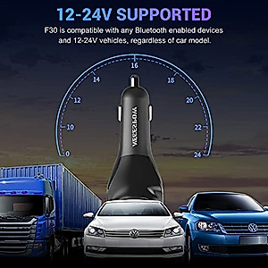 FM Transmitter Car Bluetooth 5.0,NECESPOW QC3.0 USB Charger w/AUX Cable, Hands-Free Car Radio Adapter Supports AUX & U Disk, Wireless Call for iOS and Android Devices
