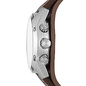 Fossil Men's Coachman Quartz Stainless Steel and Leather Chronograph Watch, Color: Silver, Brown (Model: CH2891)