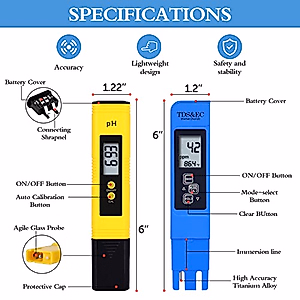 PH Meter, TDS PPM Meter, Soil PH Tester, PH/EC Digital Kit, 3 Pack