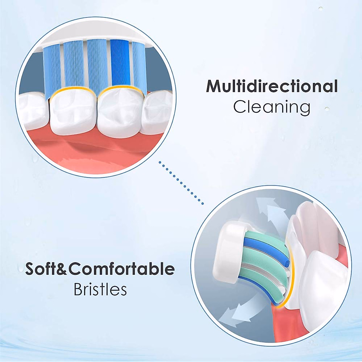 DHMXDC Electric Toothbrush Brush Head x 4 and Hygienic Cap for Models of DHMXDC Sonic Toothbrushes