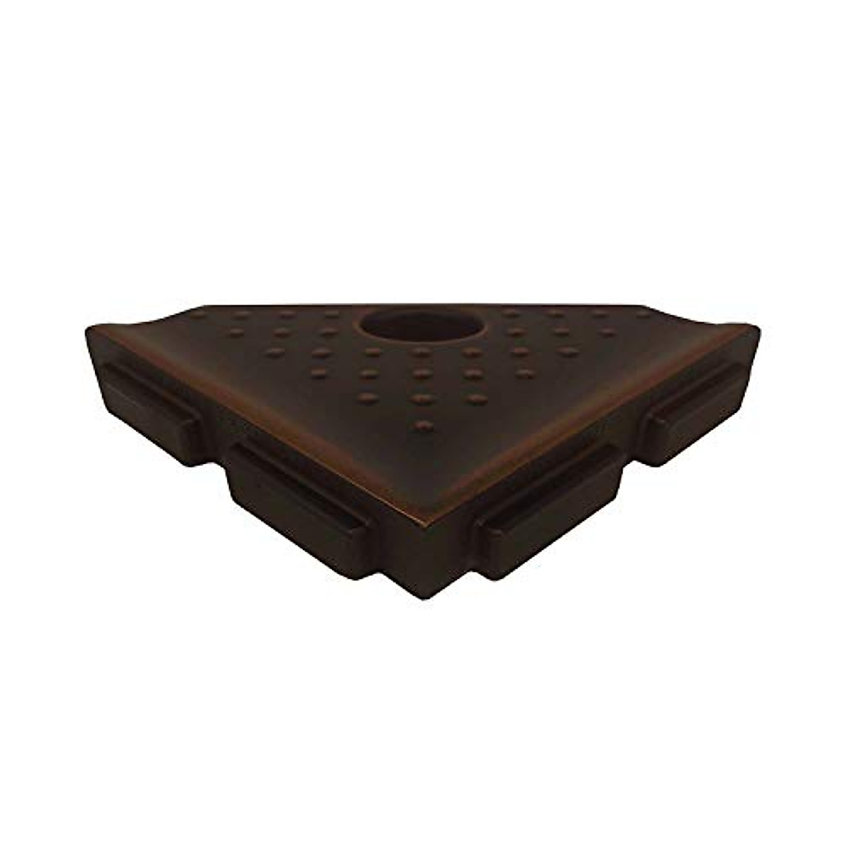 Questech Décor 8 Inch Corner Shower Shelf and 5 Inch Shower Caddy Foot Rest, Geo Lugged Back for New Construction, Wall Mounted Bathroom Shower Organizer, Oil Rubbed Bronze