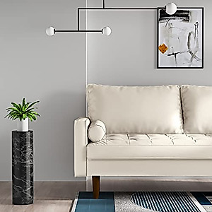 SILKIR 3-Person Sofa Couch for Living Room | Perfect for: Apartment/Studio/Office & Small Space | Poly Fabric | Fast and Easy Assembly Modern Contemporary Mid-Century, Faux Leather, White