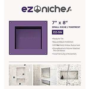 Ez-niches - USA - Ezsn - Footrest - 8in X 7in - Made To Tile - Recessed Tile Wall Shampoo Soap Niche Footrest