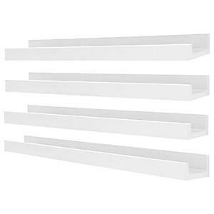Kiera Grace Modern Floating-Shelves, Set of 4, White