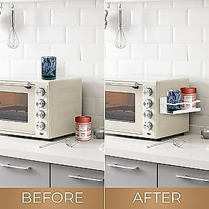 NHZ Magnetic Spice Rack, Magnetic Spice Rack Refrigerator, Magnetic Shelf, Metal Fridge Shelves with Extra Strong Magnets, Magnetic Shelf for Refrigerator, Perfect Space Saving (2 Pack, White)