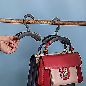 Purse Organizer Closet Bag Hanger - Acrylic Handbag Hangers - Rotating Purse Holder Closet Rod Hook Storage Organizers Rack for Purses | Backpack | Tote | Pocketbook | Crossbody ( 4 Pack)