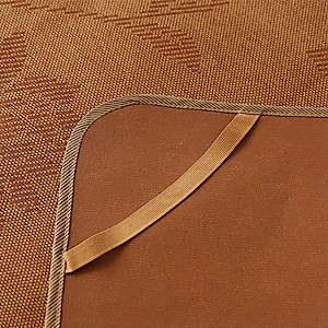 Rattan Cooling Summer Sleeping Pad Home Textile Sleeping Mat Grid Fitted Sheet Summer Cool Bed Cover & Pillow Shams Set(90 * 195cm)