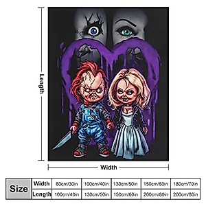Chucky Flannel Blanket Air Conditioner Blanket Horror Movie Lightweight Soft Throw Blanket for Couch Bed Sofa 50"x60"