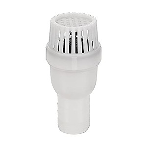 uxcell Foot Valve, G1 Thread Filter Strainer Check Valve for Home Garden Water Well Pump Pool, PVC, White