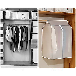 AKWFUNZ Hanging Clothes Bag Transparent and Large Capacity for Keeping Clothes Clean (Small)