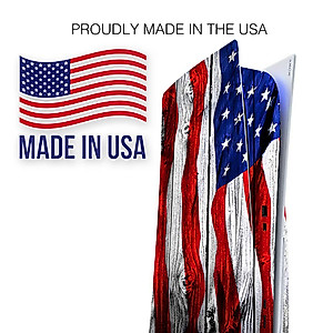 ITS A SKIN Skins Compatible with Sony Playstation 5 Console Disc Edition - Protective Decal Overlay stickers wrap cover - American Flag on Wood