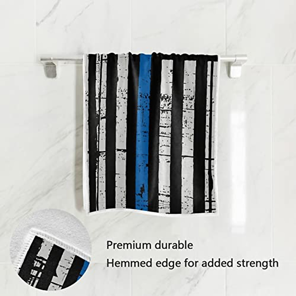 Thin Blue Line Police Flag Hand Towel 30 x 15 in