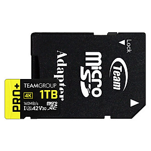 TEAMGROUP A2 Pro Plus Card 1TB x 2 Pack Micro SDXC UHS-I U3 A2 V30, R/W up to 160/110 MB/s for Nintendo-Switch, Steam Deck, Gaming Devices, Tablets, Smartphones with Adapter TPPMSDX1TIA2V3064