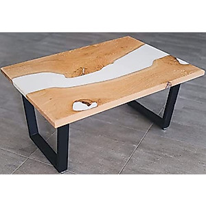 Epoxy Table, Live Edge Wooden Table, Epoxy Resin River Table, Natural Wood,Dining table, Natural Epoxy Table, Resin Table 42x24 inch