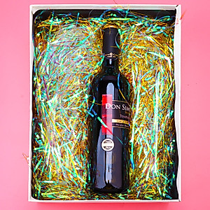 Zwish 1LB Sparkly Iridescent Film PP Hamper Shreds & Strands Shredded Crinkle Confetti for Gift Wrapping & Basket Filling & Gift Box filler