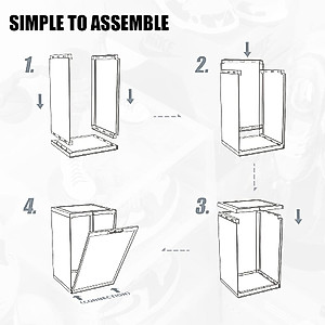 GOTO White Display Storage Case only Front Clear, Assemble Display Box, Dustproof Protection Show Case for Action Figures, Garage Kits, Legos, Collectibles, Bearbrick Toys (1 X 400%, 12L)