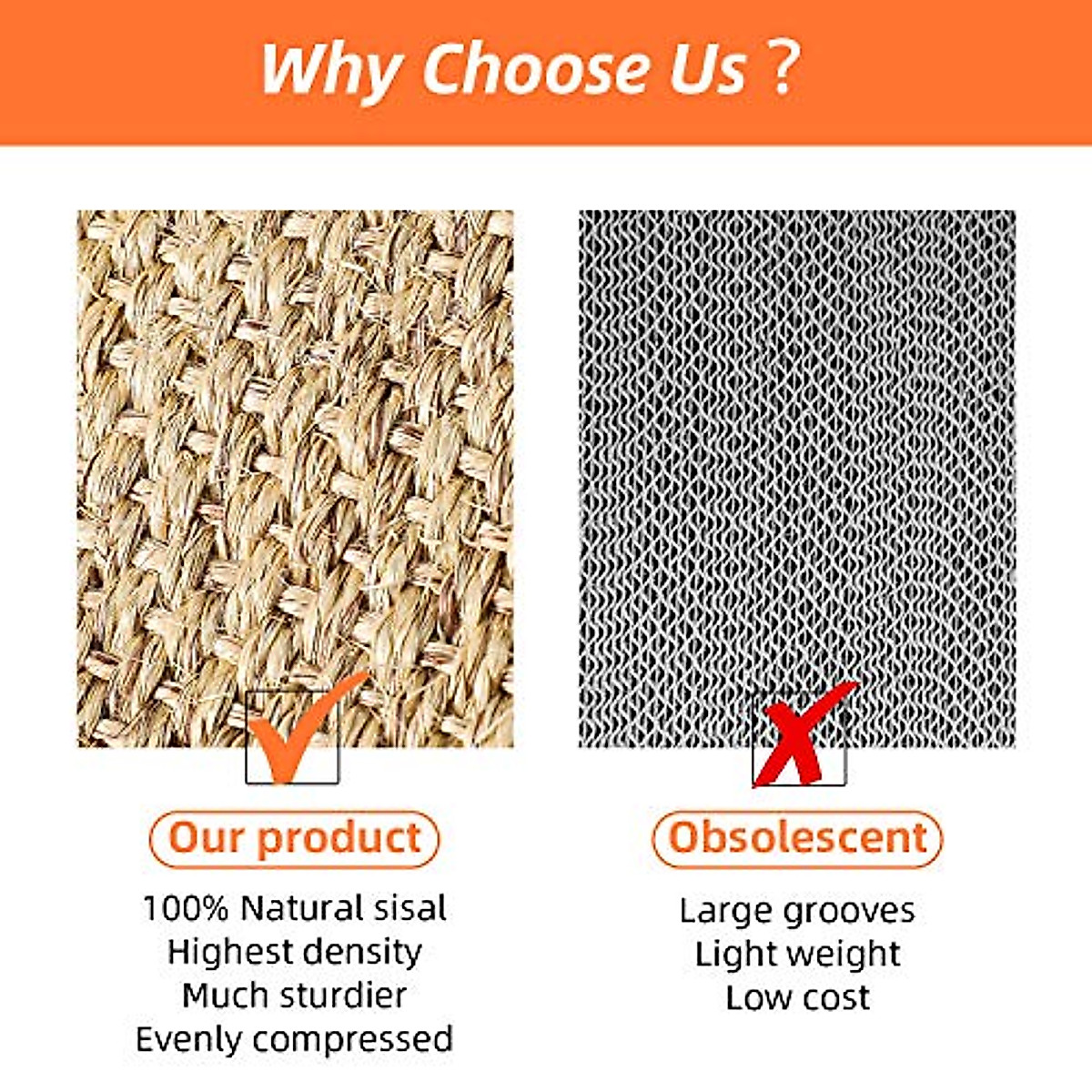 Lahas Cat Scratch Pad,Scratching Ramp,Cat Floor Scratcher,100% Natural Sisal,Wooden Structure,Cat Toy