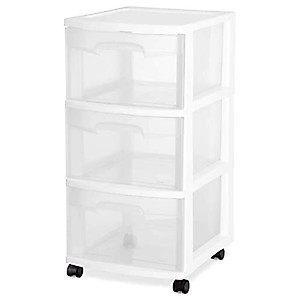 Sterilite 28308002 3Drawer Cart, White