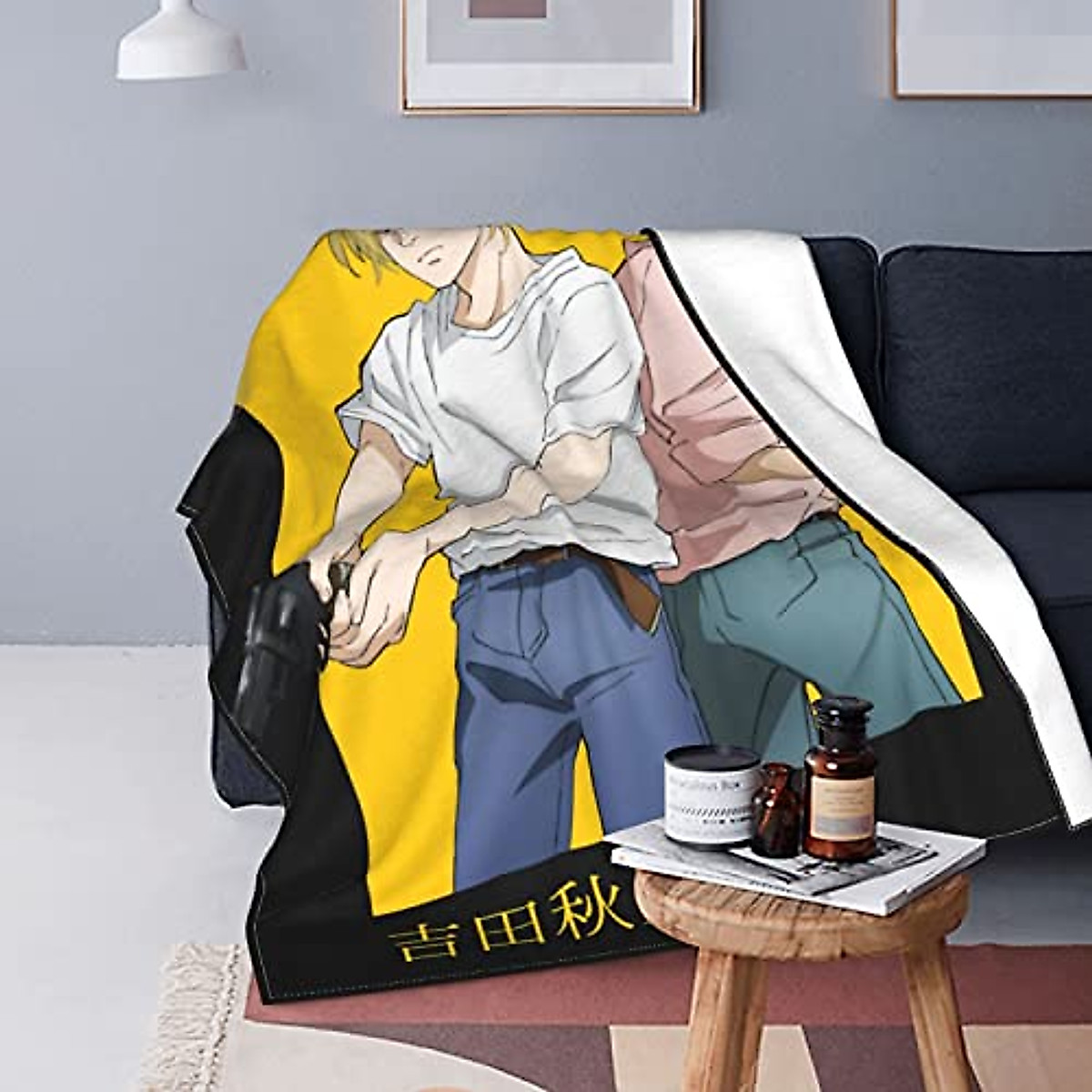 Banana Fish Blanket Flannel Fleece Lightweight Throw Blankets All Seasons Bed Couch Office Outdoors 50"X40"